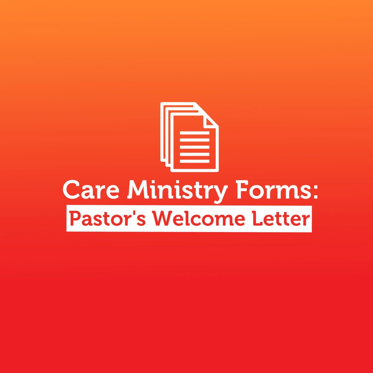 Pastor’s Welcome Letter | Forms | PreachIt